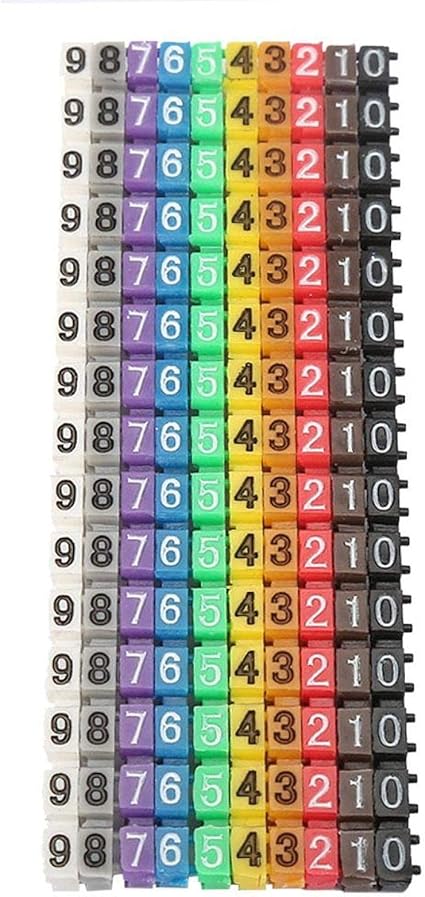 Amazon.com: Walfront Digital Number Tube Wire Number Label Tube Cable ...