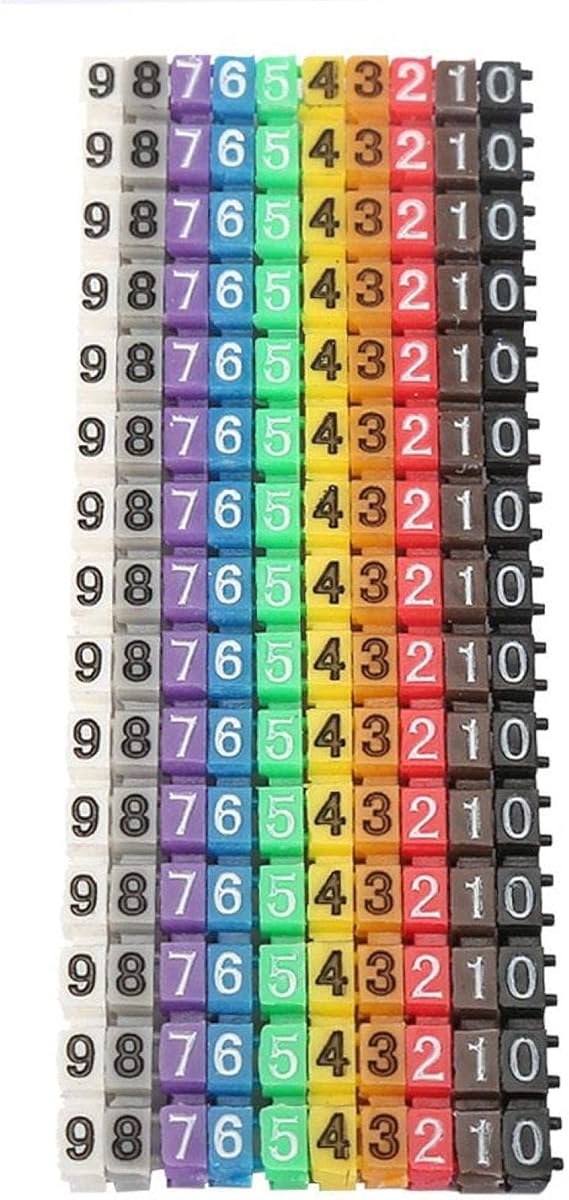 Amazon.com: Walfront Digital Number Tube Wire Number Label Tube Cable ...