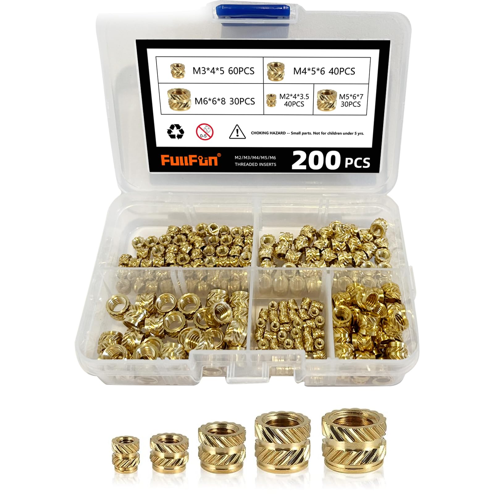 M4 Nuts Gorffy 338PCS Brass Threaded Inserts Kit For 3D Printing ...