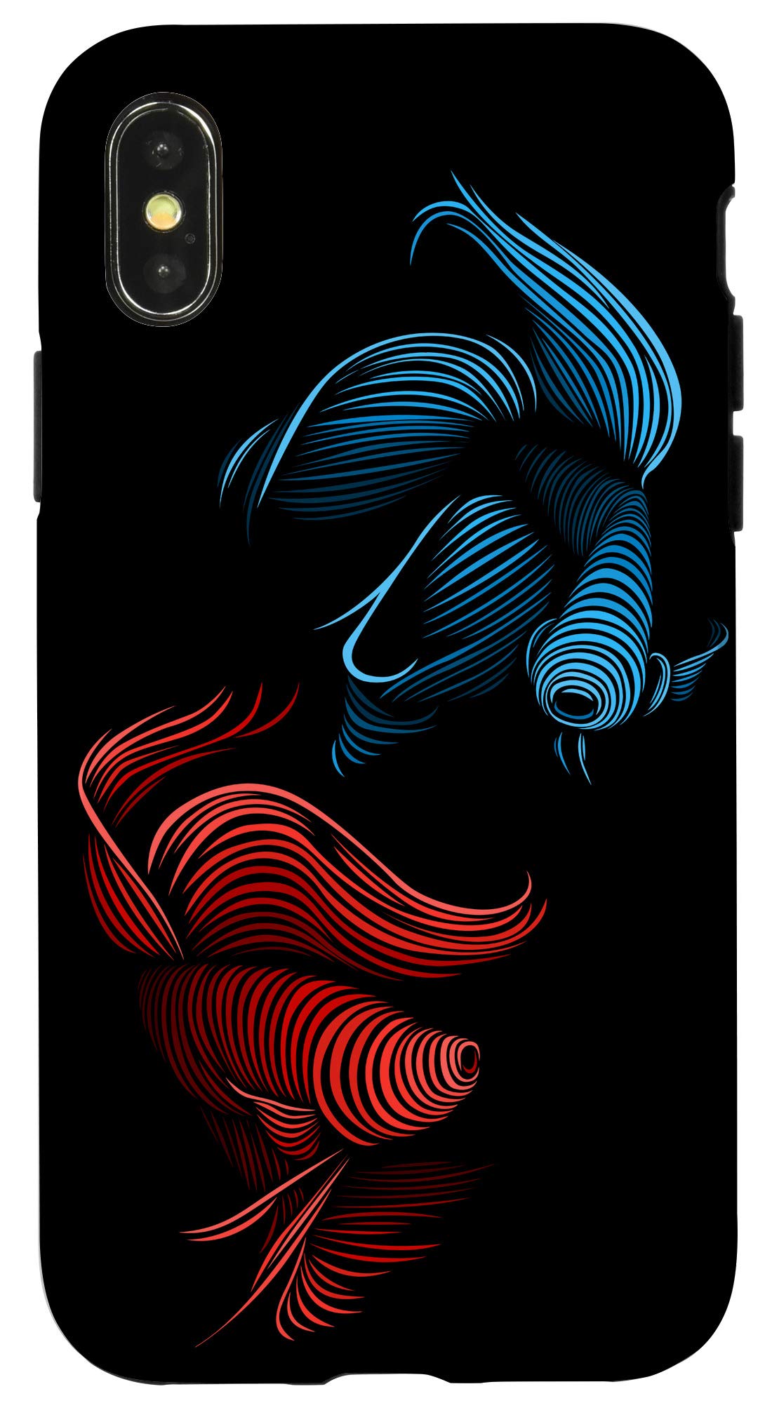 Snapklik.com : iPhone X/XS Fish Fight Tribal Betta Case