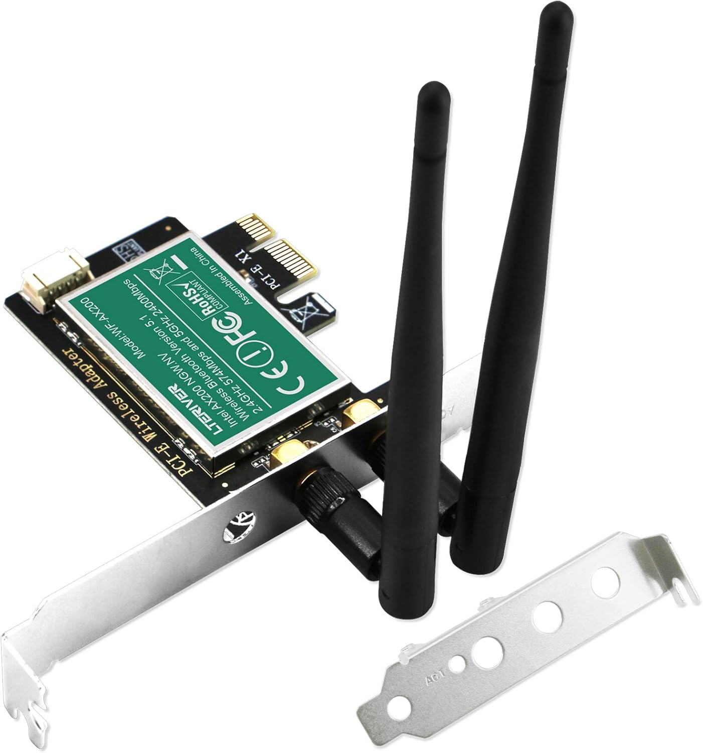 Amazon.com: Wi-Fi 6 PCIE Wireless Network Adapter,802.11AX PCIE Dual ...