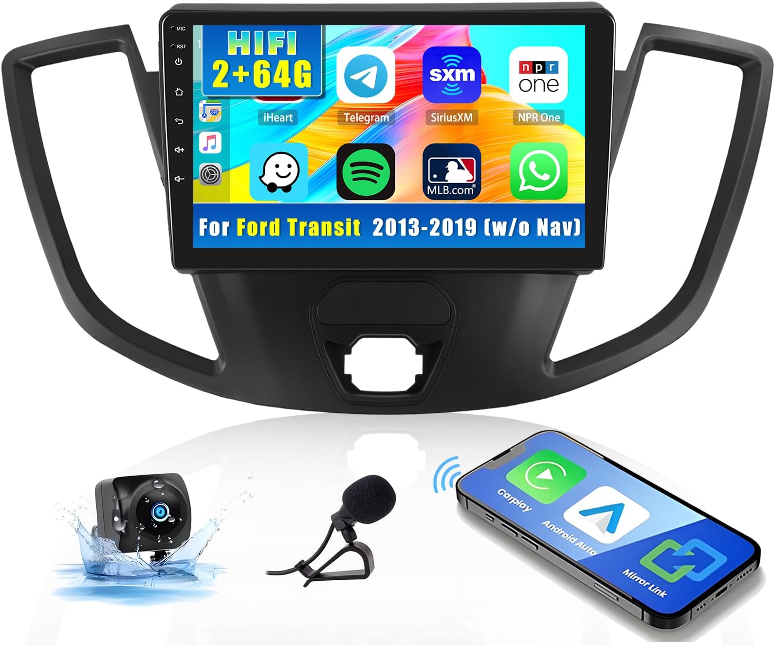 Amazon.com: Roinvou 2+64G Android Radio Dash Kit for Ford Transit 2013 ...