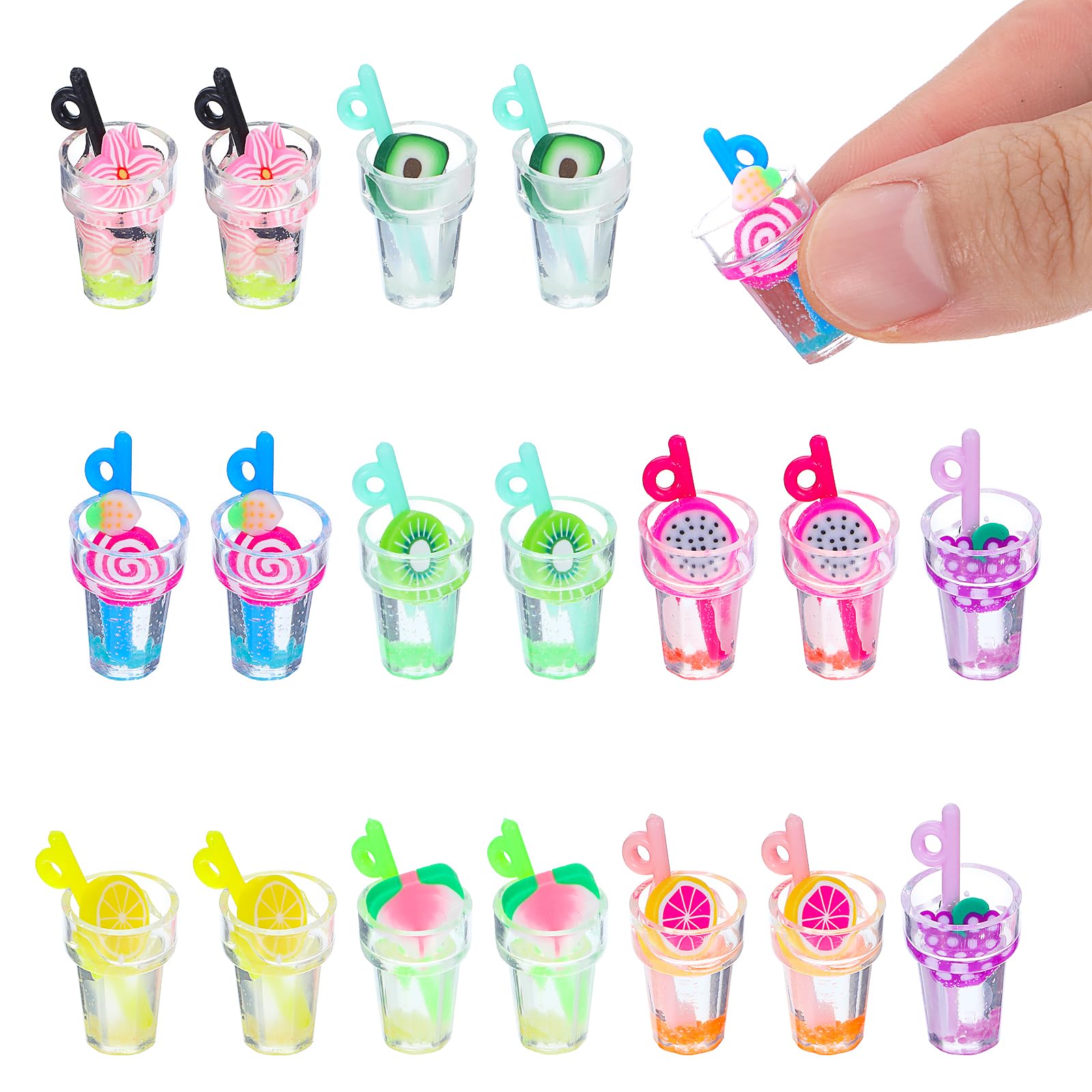 18Pcs 1:12 Scale Mini Miniature Bottles Juice Tea Beverage Bottle Model ...