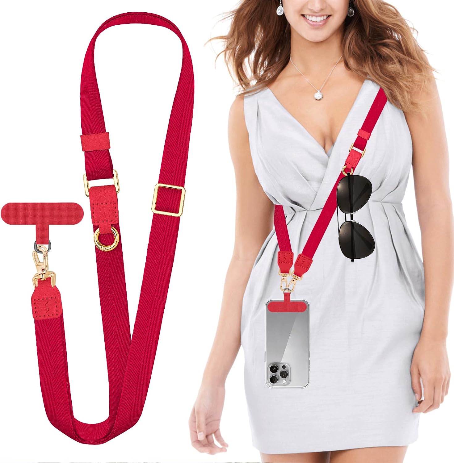 Amazon.com: Fishent Cell Phone Lanyard with Hanging Loops, Adjustable ...