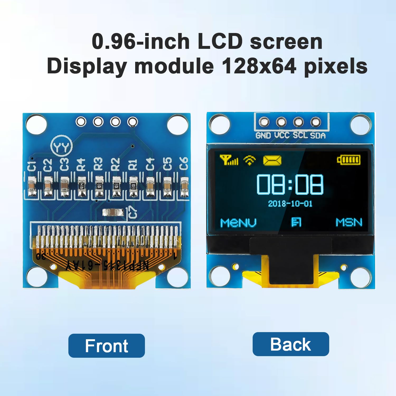 Snapklik.com : EPLZON 5 Pack 0.96 Inch OLED IIC Display Module 128x64 ...