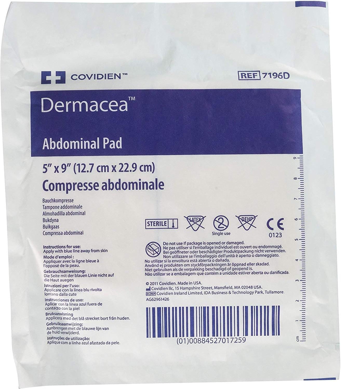 Amazon.com: Wp000-7196D 7196D Pad Dermacea Abdominal Lf Sterile 5X9 ...