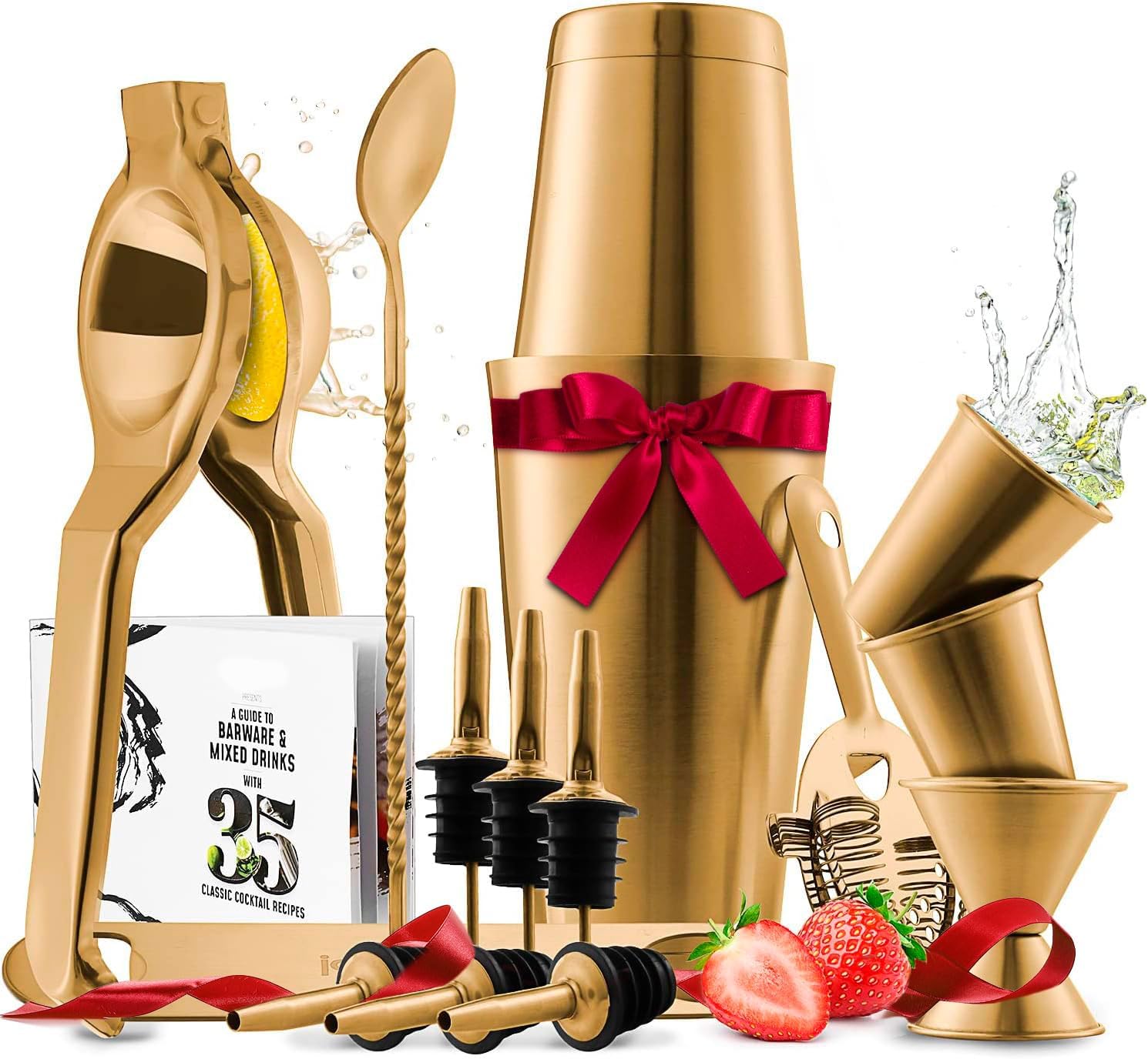 Amazon.com: Bar Set Cocktail Shaker Set, Stainless Steel Mixology ...