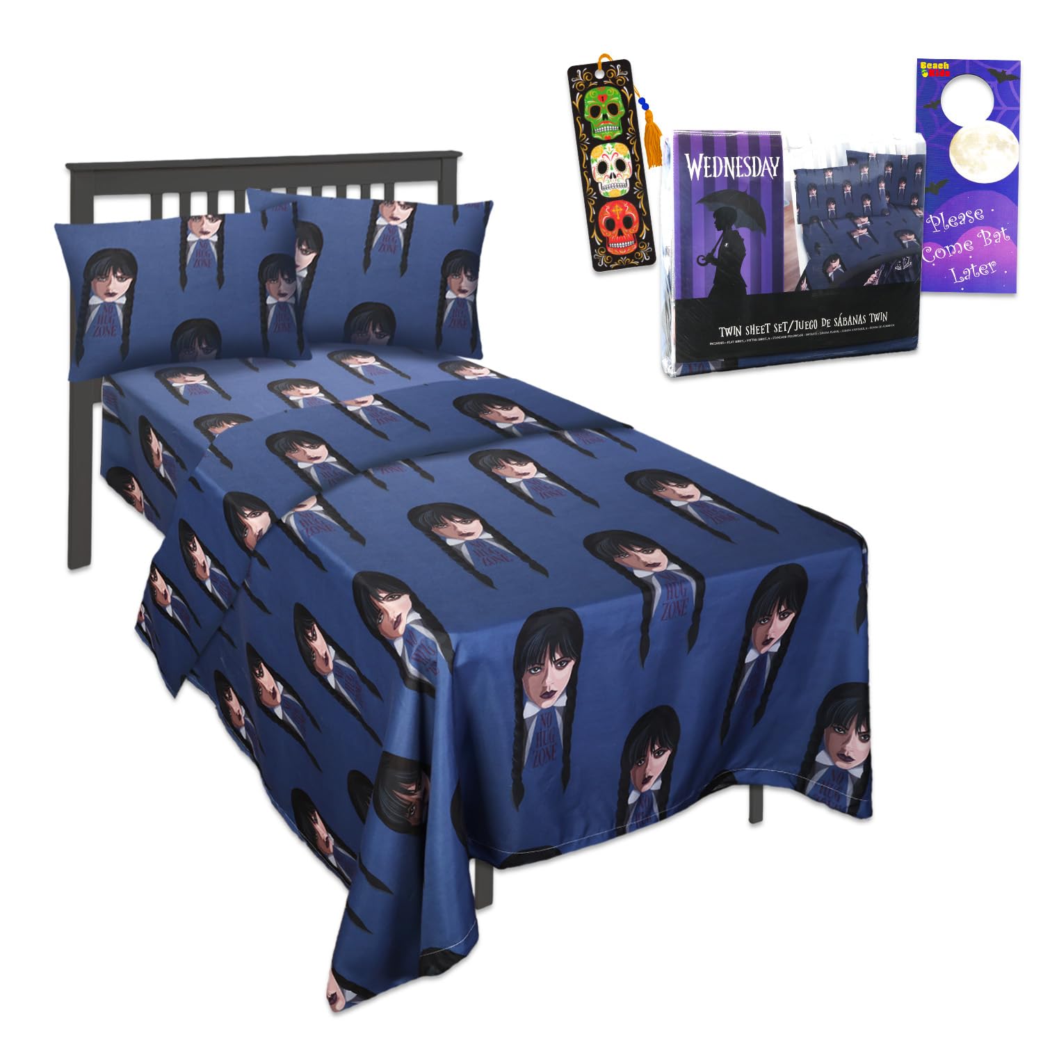 Amazon.com: Wednesday Addams Bedding Set - Twin Bed Bundle with Sheets ...