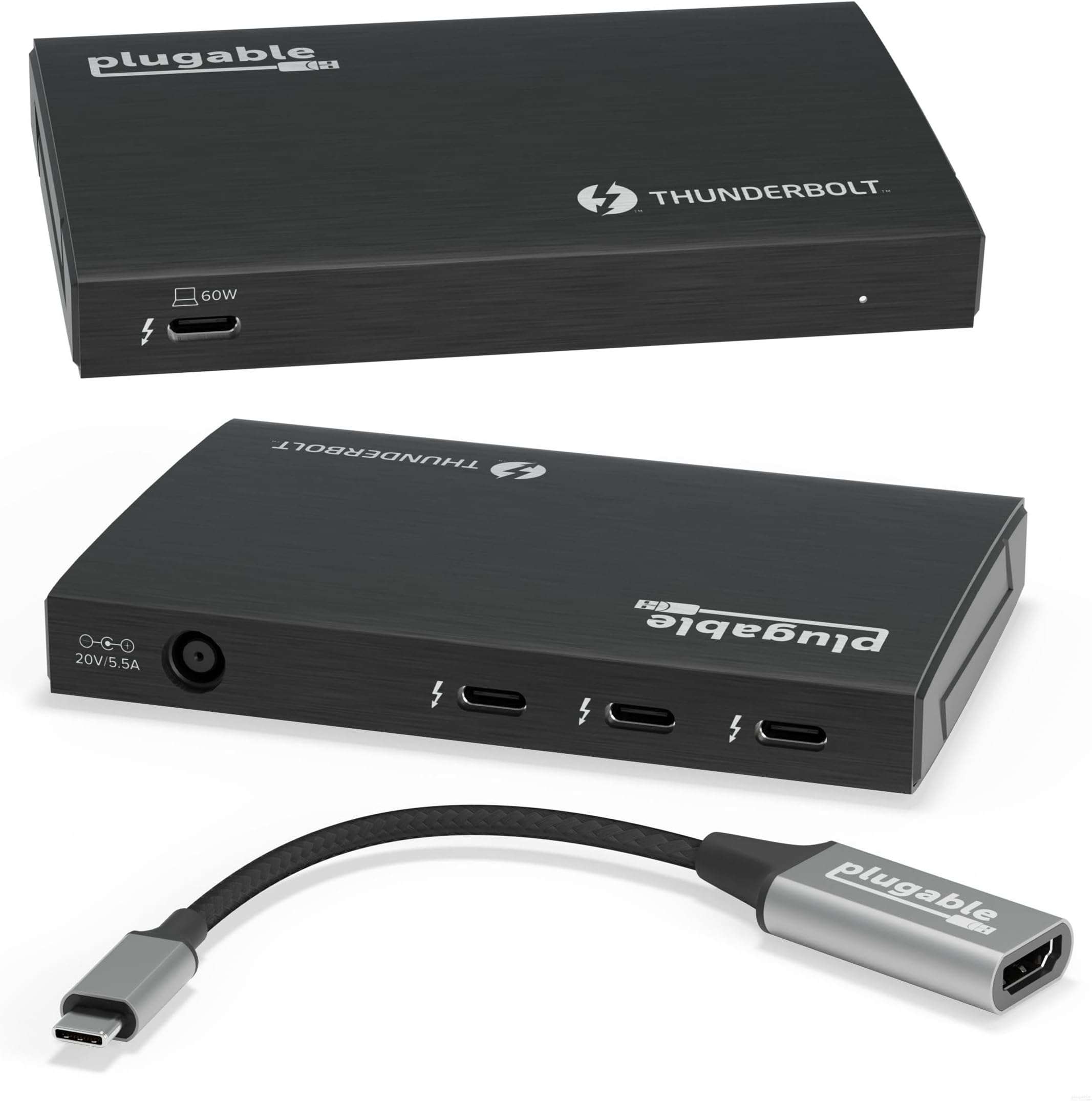 Plugable Thunderbolt 4 Hub, 4-in-1 Pure USB-C Design, Includes USB-C to ...