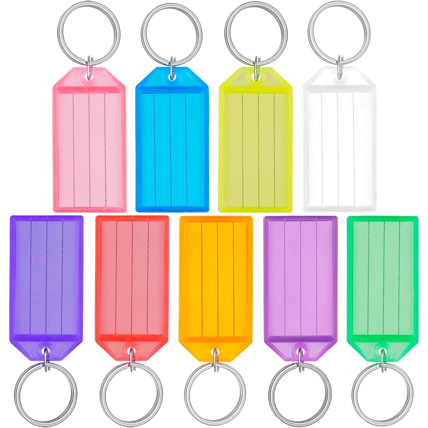 H HOME-MART 27pcs Plastic Key Tags,Bulk Key Labels with Ring and Label ...