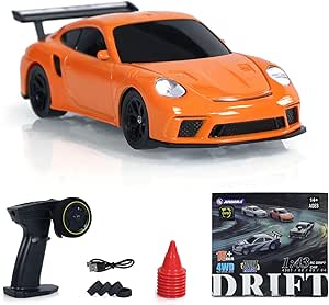 Amazon.com: wheelfun 1/43 Scale RC Drift Race Vehicle Gyro 4WD, Ready ...
