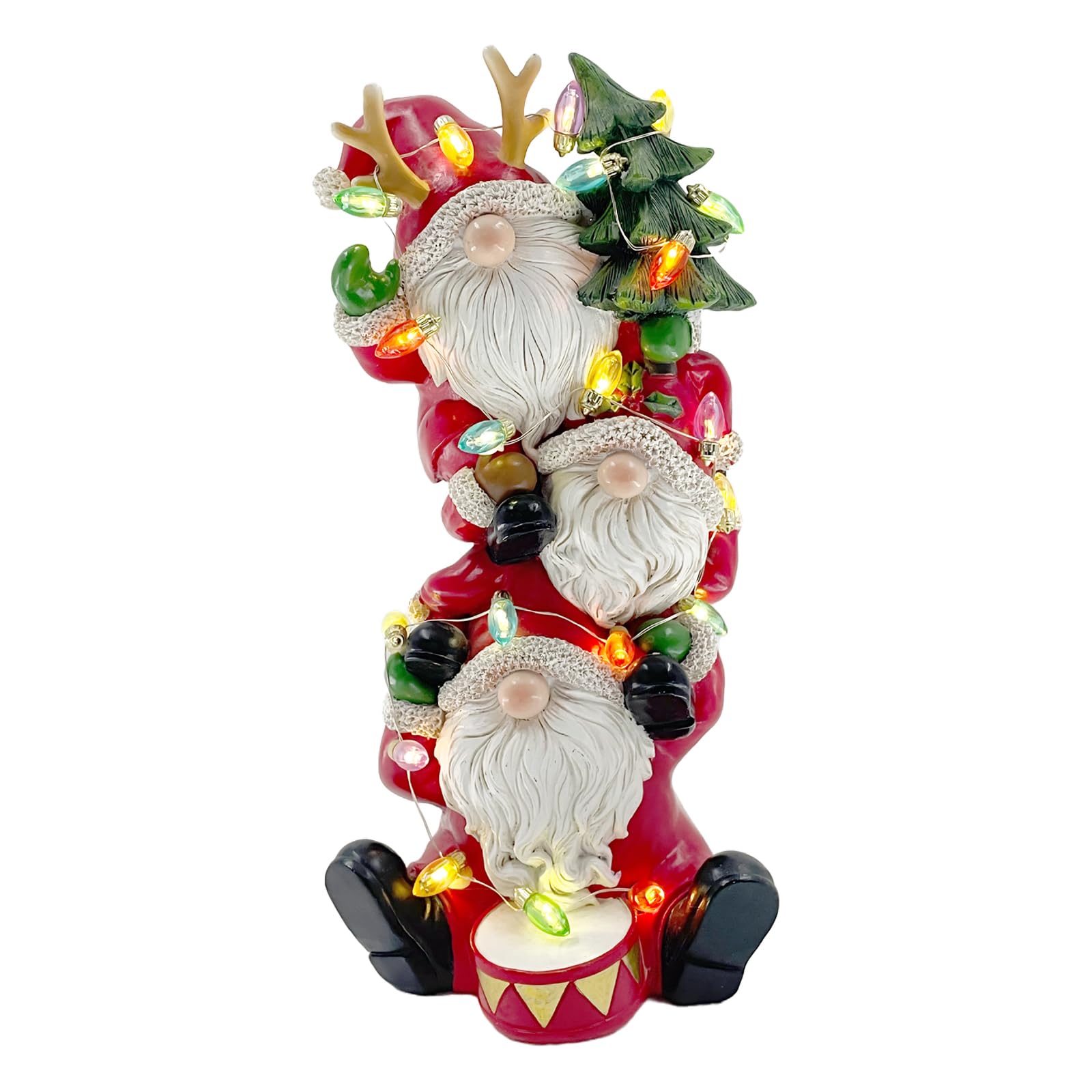 Amazon.com: COWOS Resin Santa Figurine, Home Light-Up Santa Figurine ...