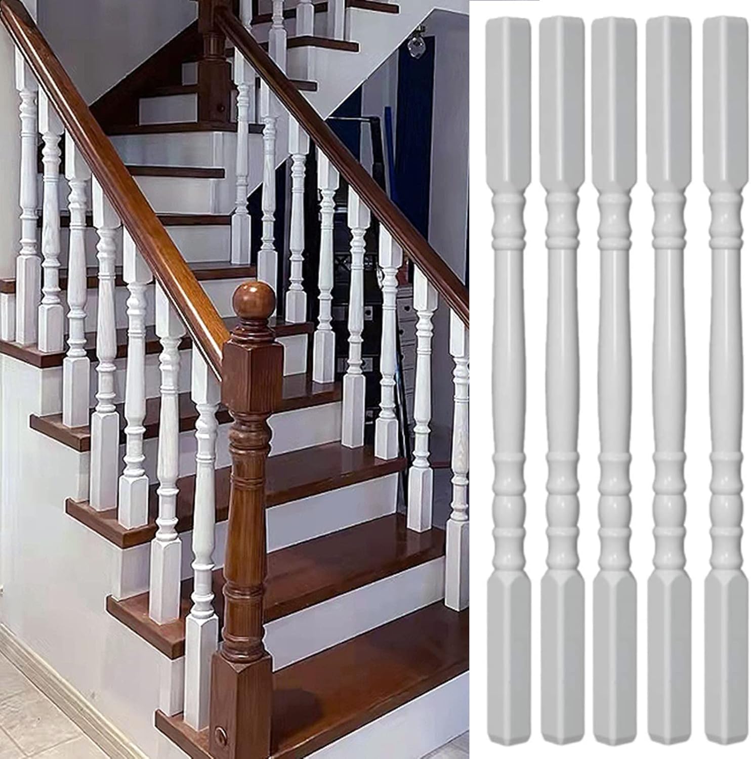 LILANAI Set of 1 2 5 Staircase Balusters Spindles Post, Modern Square ...