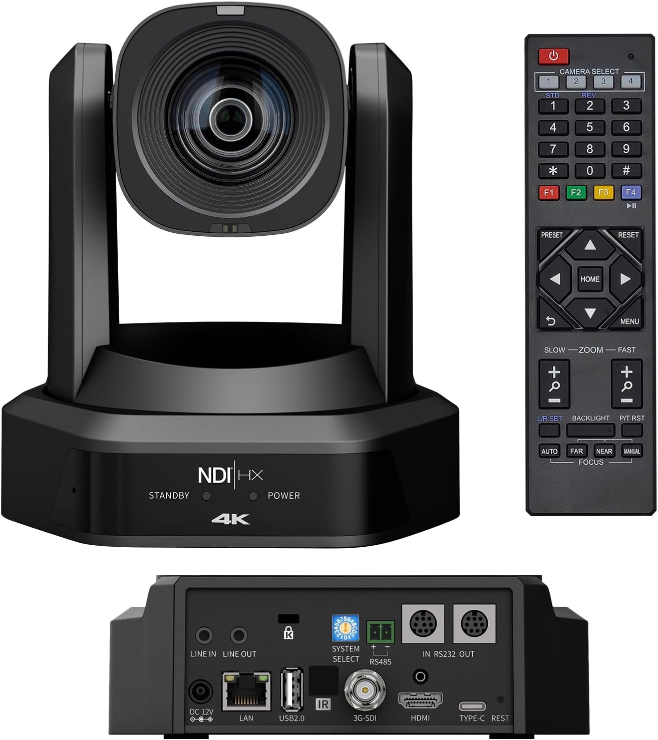 Amazon.com: HCSTVCON 4K NDI PTZ Camera, 20X Optical Zoom AI Auto-Tracking NDI|HX2 Camera with ...