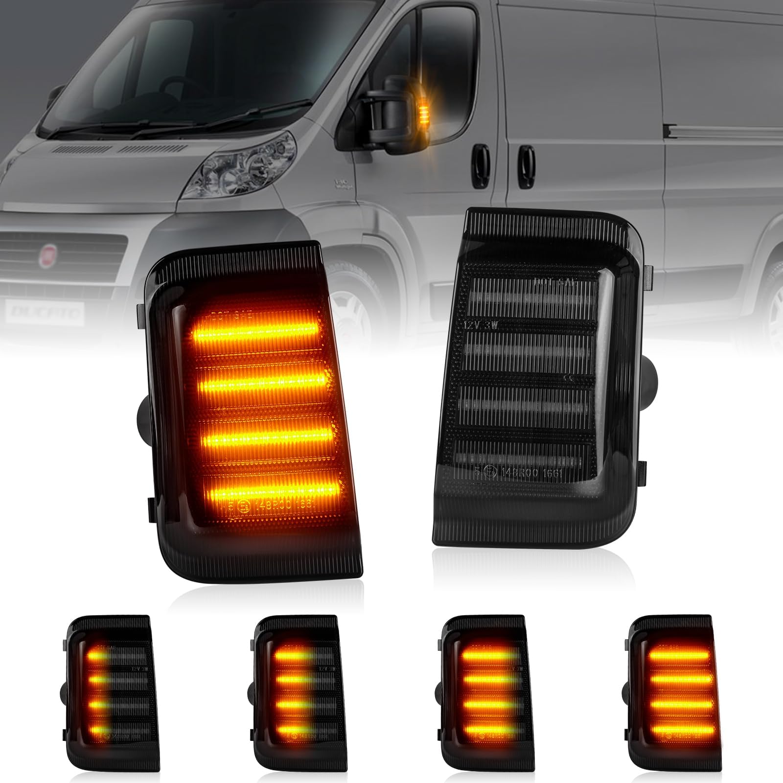 POPMOTORZ LED Dynamic Mirror Turn Signal Light, 2Pcs LED Side Wing ...