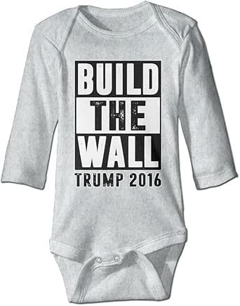 Amazon.com: Build The Wall - Trump 2016 Newborn Baby Onesie Bodysuit ...