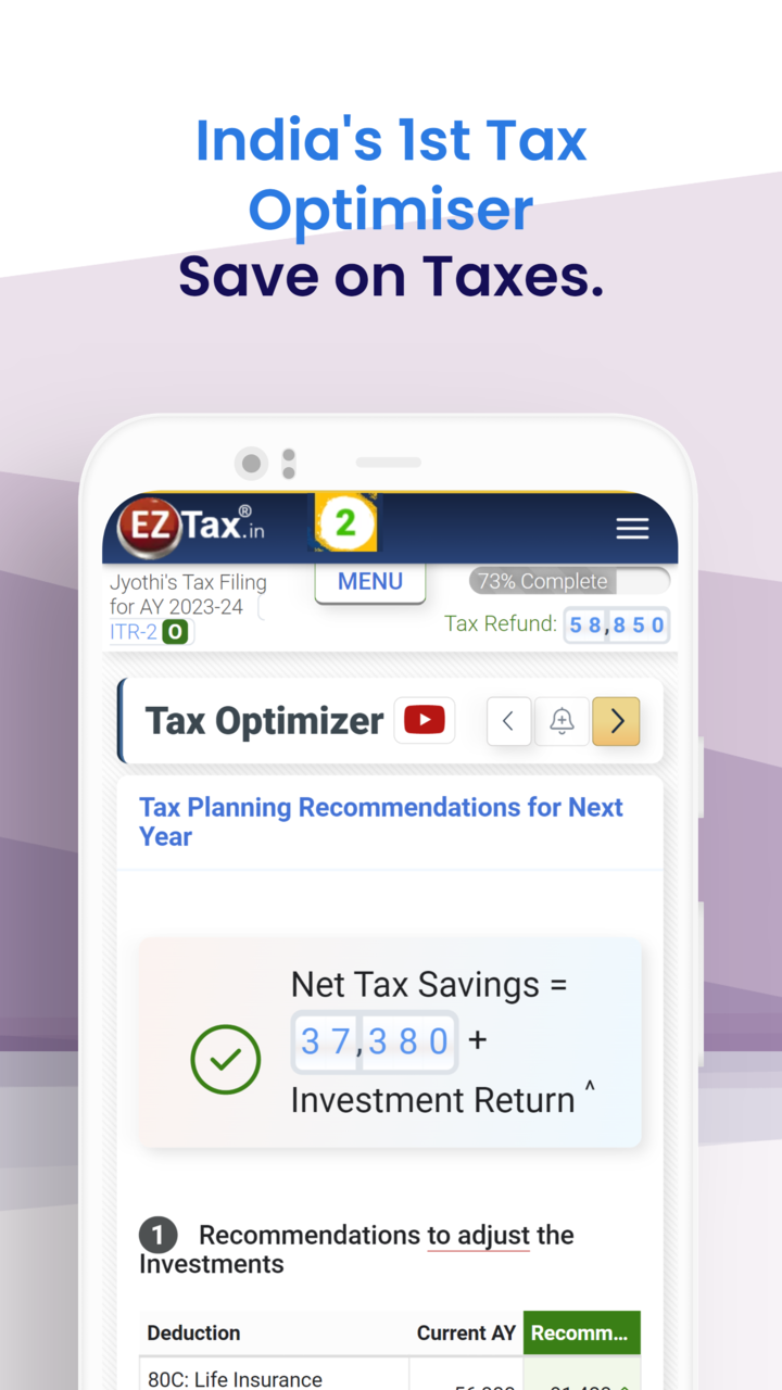 100% Free Income Tax Return, ITR e-Filing App. #1 Savings with Tax ...