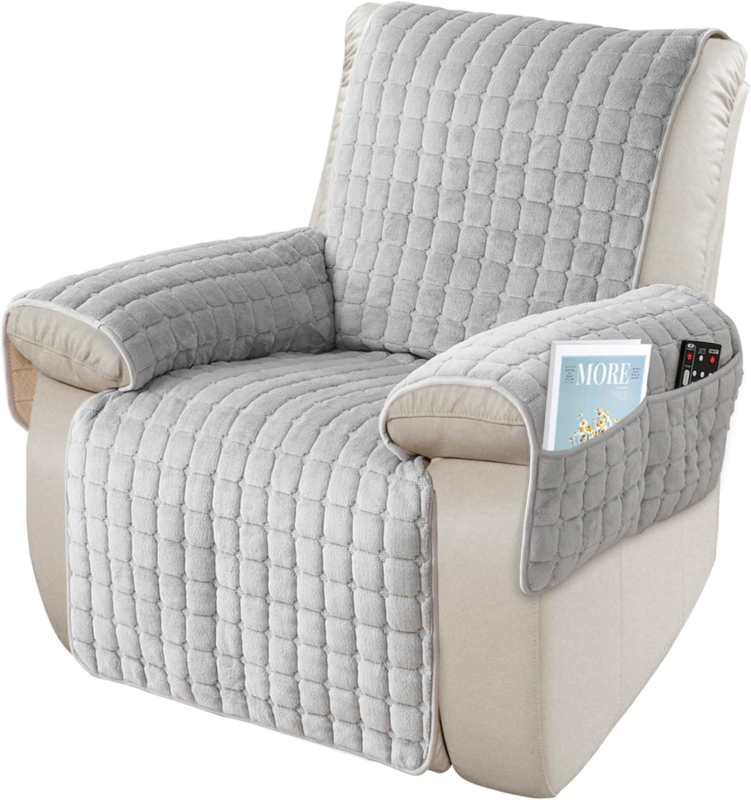 SEMGABO Housse de Fauteuil 1 Place avec Poches et Élastique ...