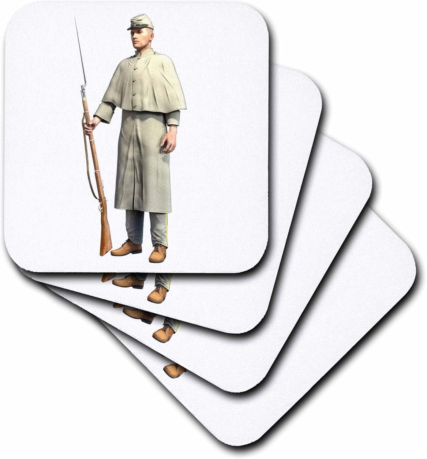 Amazon.com: 3D Rose A Confederate Soldier Guard Ceramic Tile Coasters ...