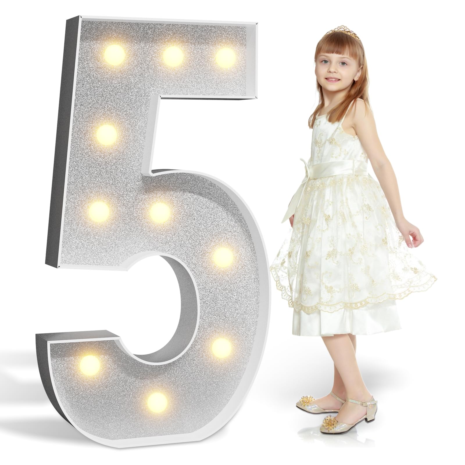 Snapklik.com : Imprsv Marquee Numbers Silver Party Decoration: 4 Feet ...