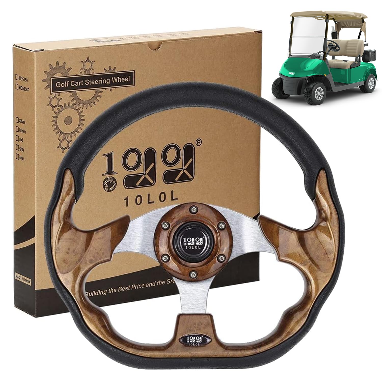 Snapklik.com : 10L0L Golf Cart Steering Wheel, Universal Design Fit For ...