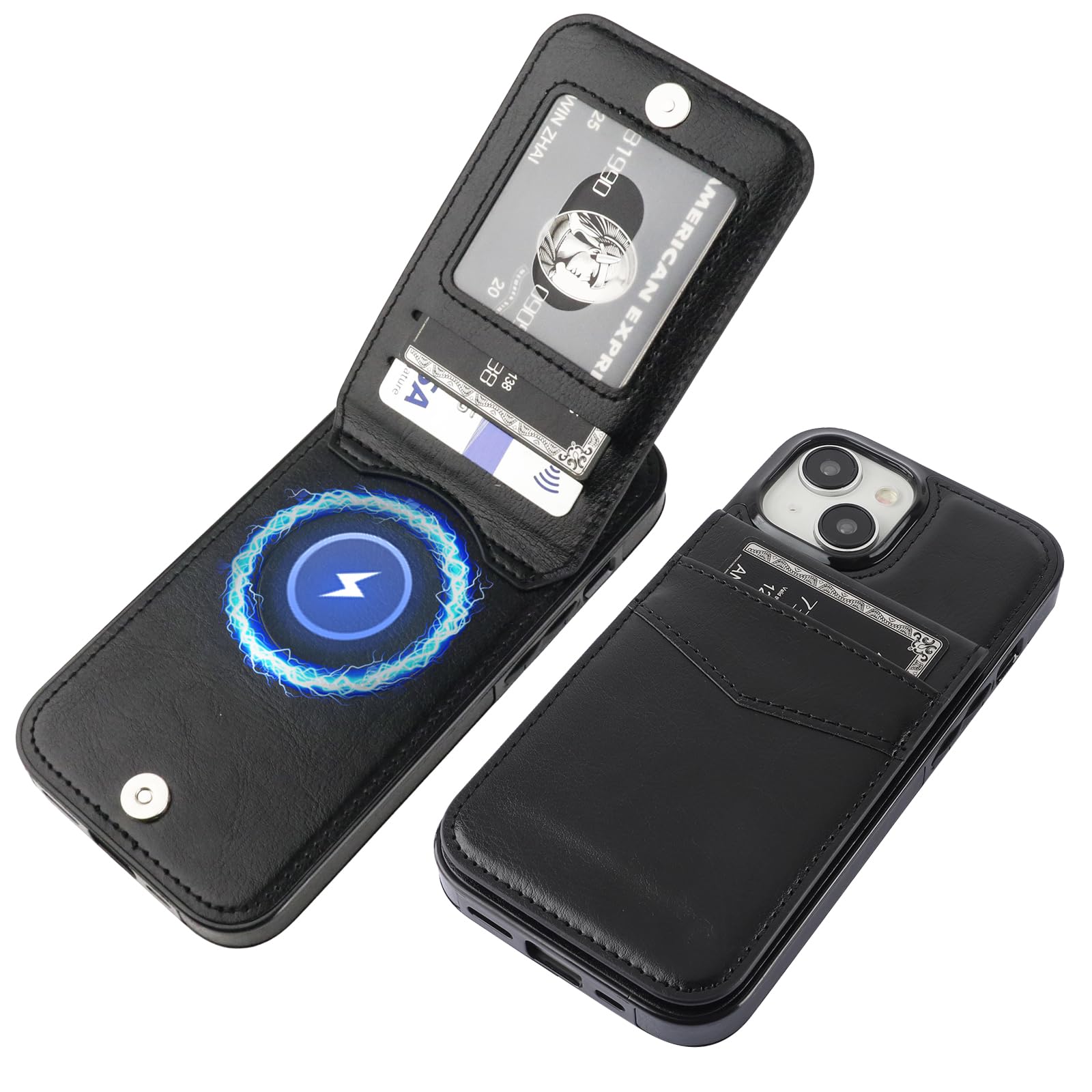 Amazon.com: KIHUWEY for iPhone 15 Case Wallet Compatible with MagSafe Wireless Charging, Credit ...