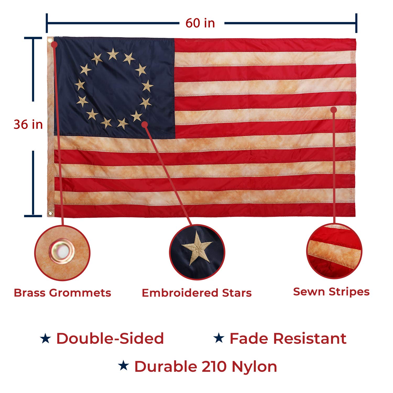 Vintage Colonial American Flag Vector