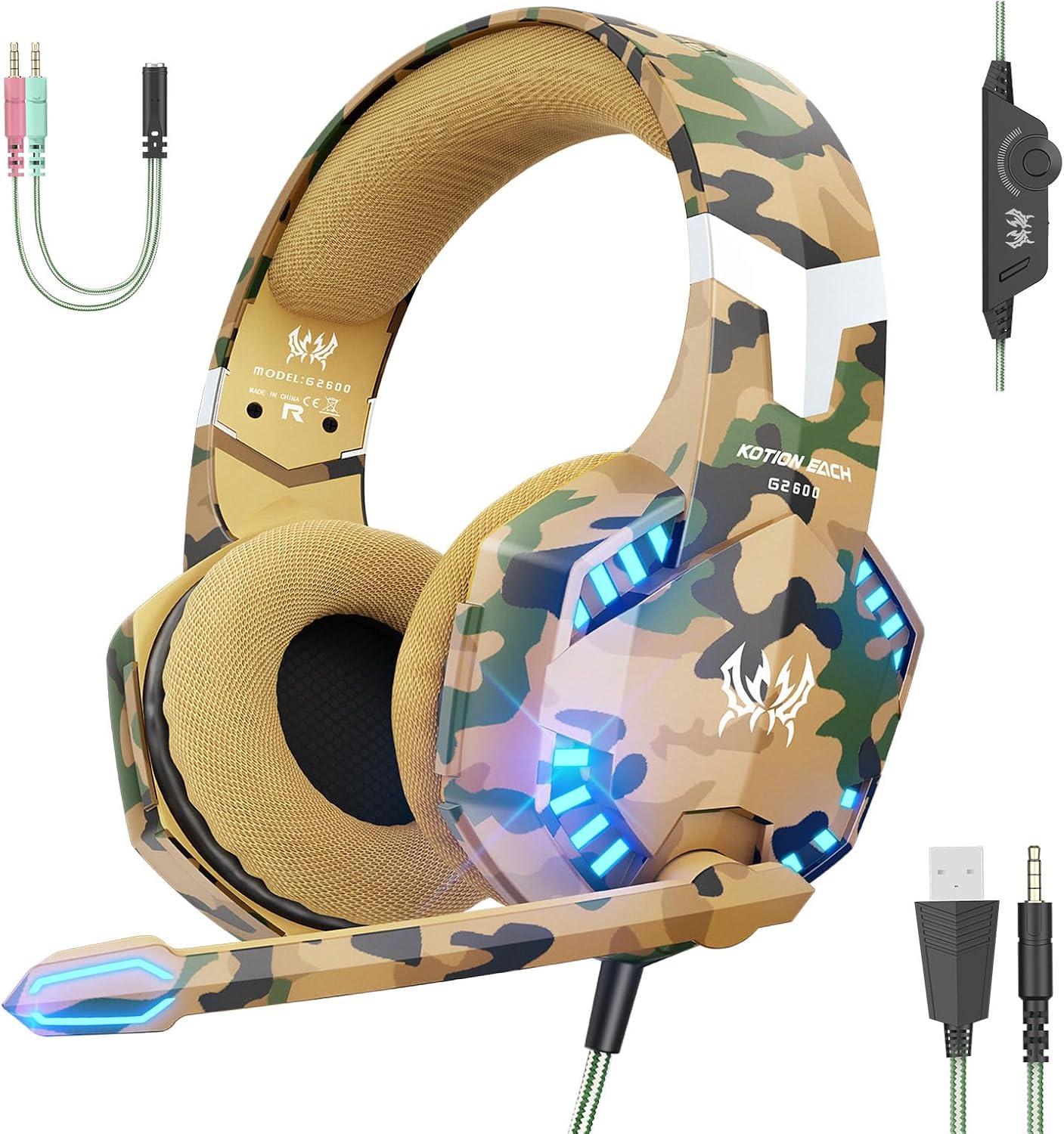 Amazon.com: VersionTECH. G2000 Gaming Headset for PS5 PS4 Xbox One ...