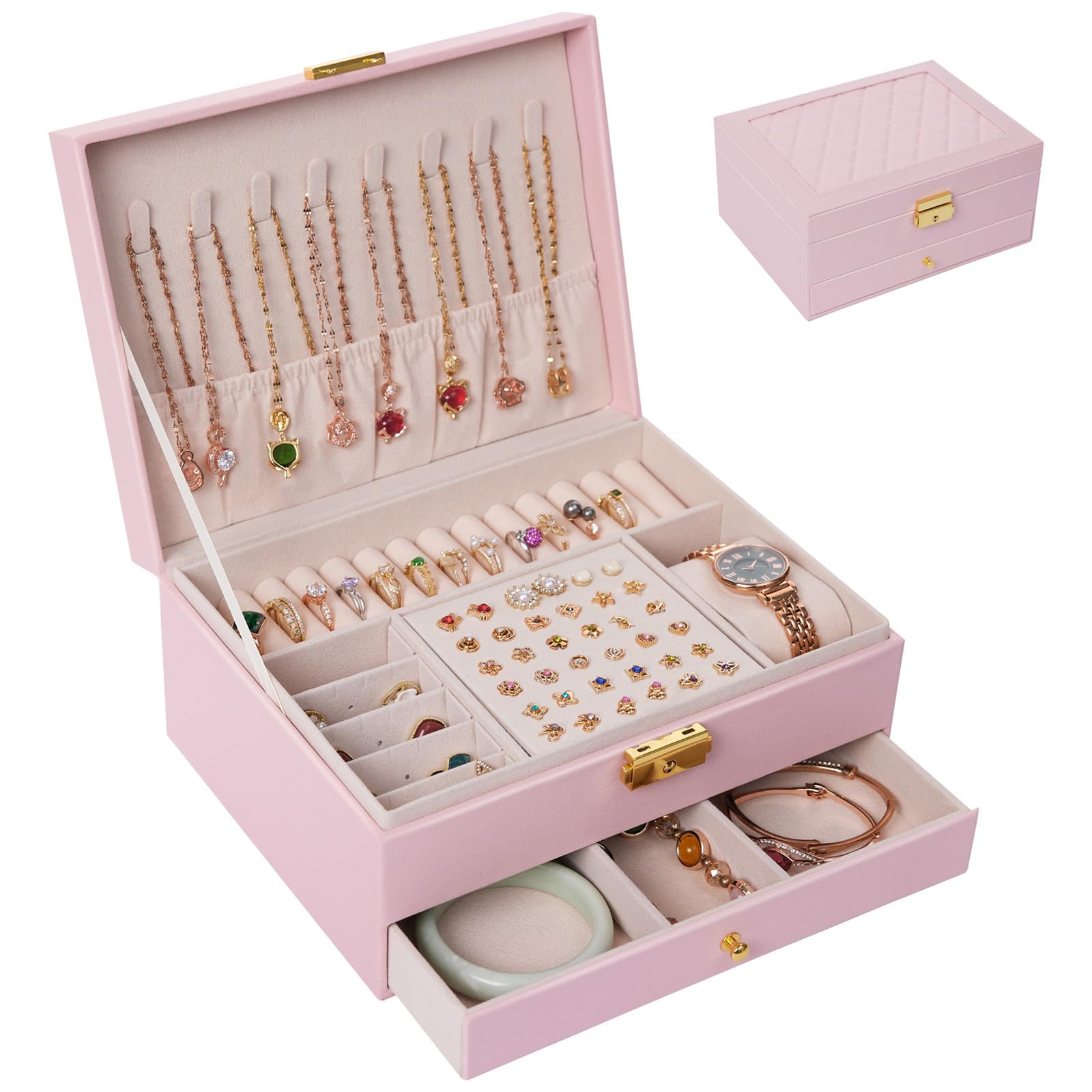 Amazon.com: Mohoeey Vintage Jewelry Organizer Box for Christmas ...