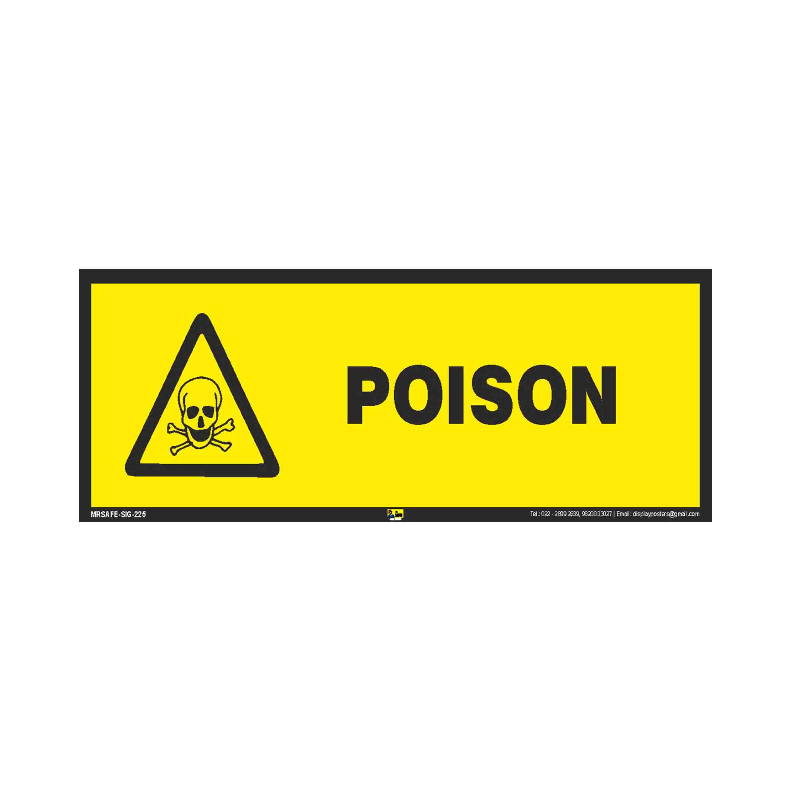 Mr. Safe - Poison Sign PVC Sticker 15 Inch X 6 Inch : Amazon.in