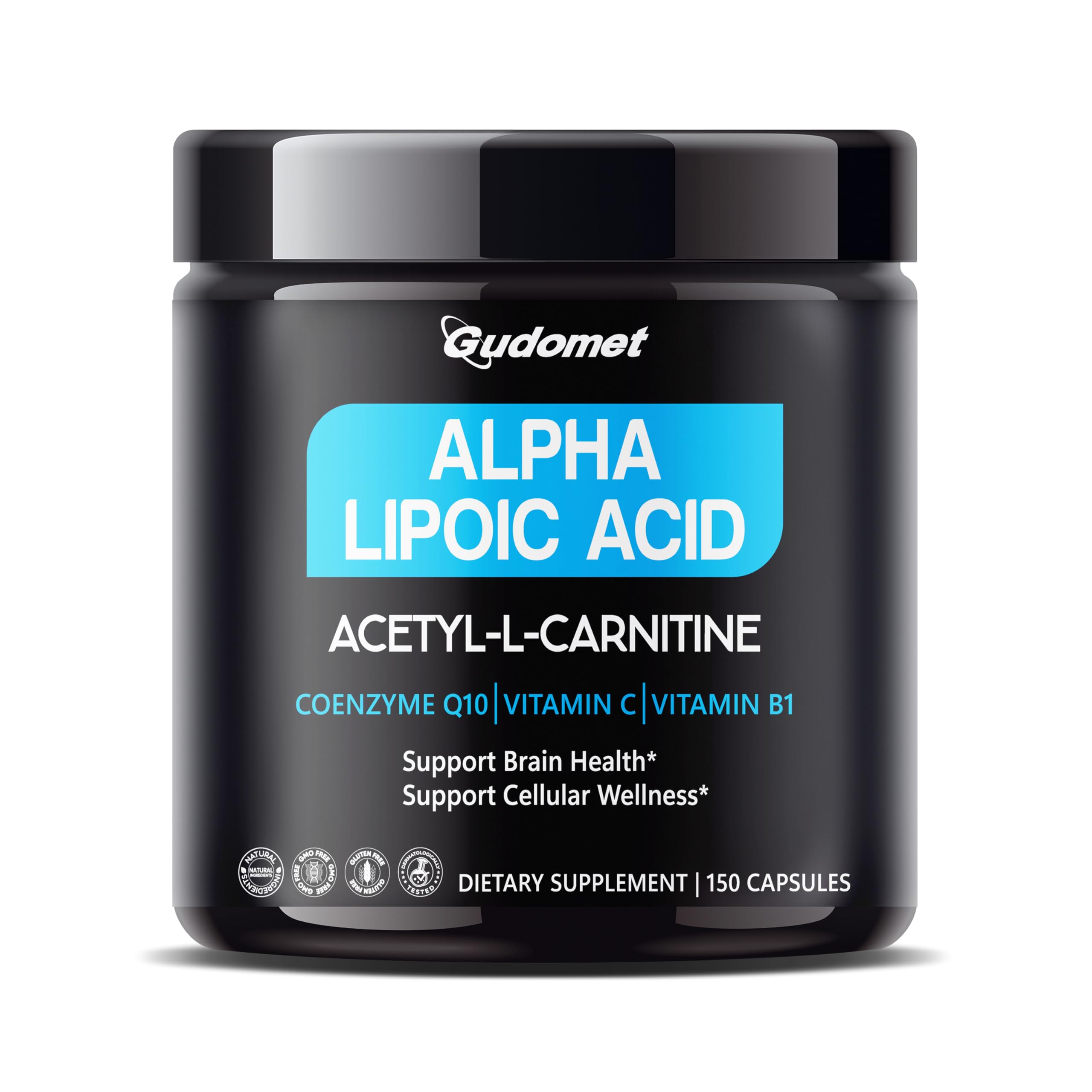 GUDOMET Ultra Alpha Ácido Alfa-Lipóico com CoQ10, Vitamina C e B1 ...