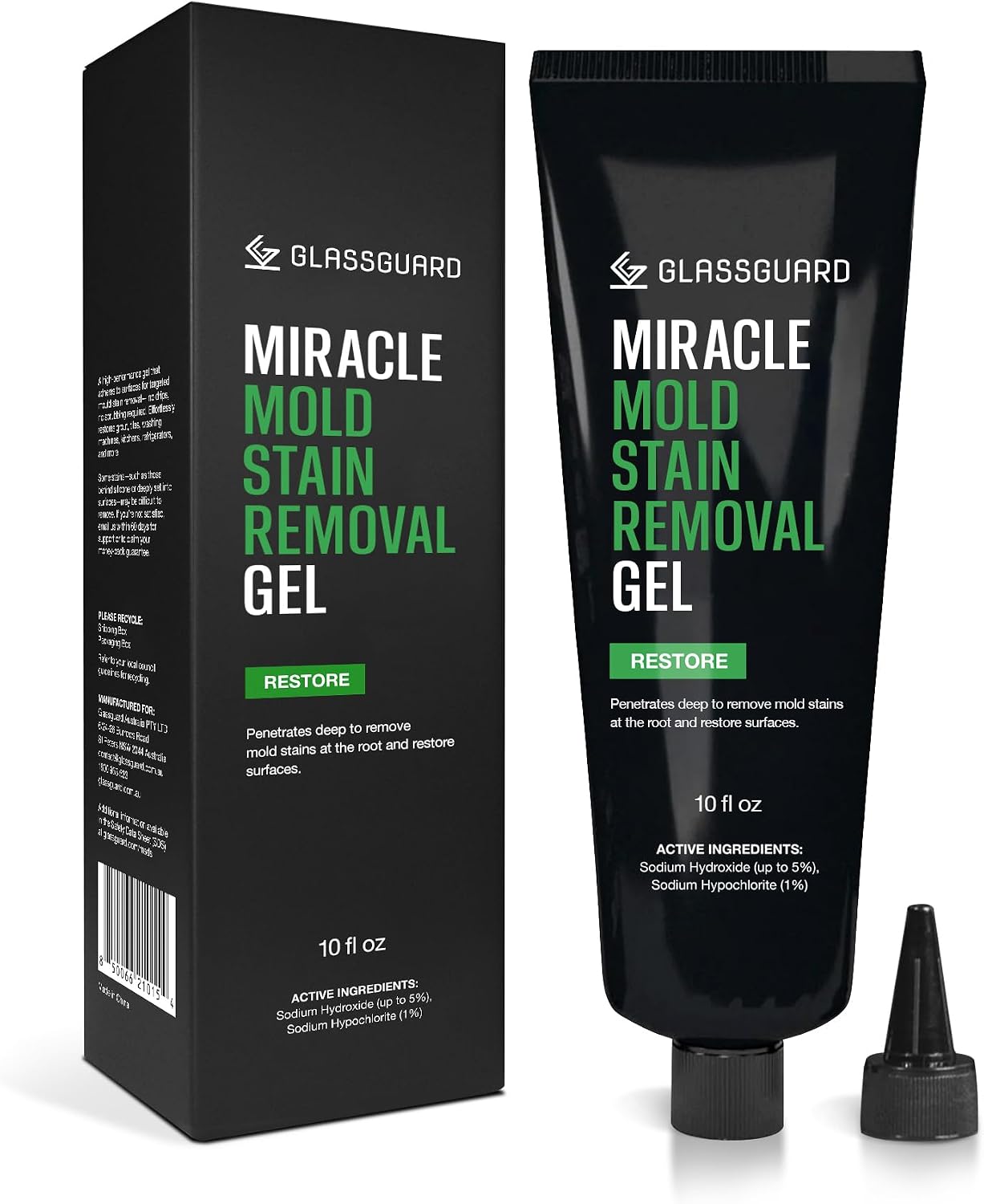 Amazon.com: GlassGuard Miracle Mold Stain Remover Stain Gel – Heavy ...