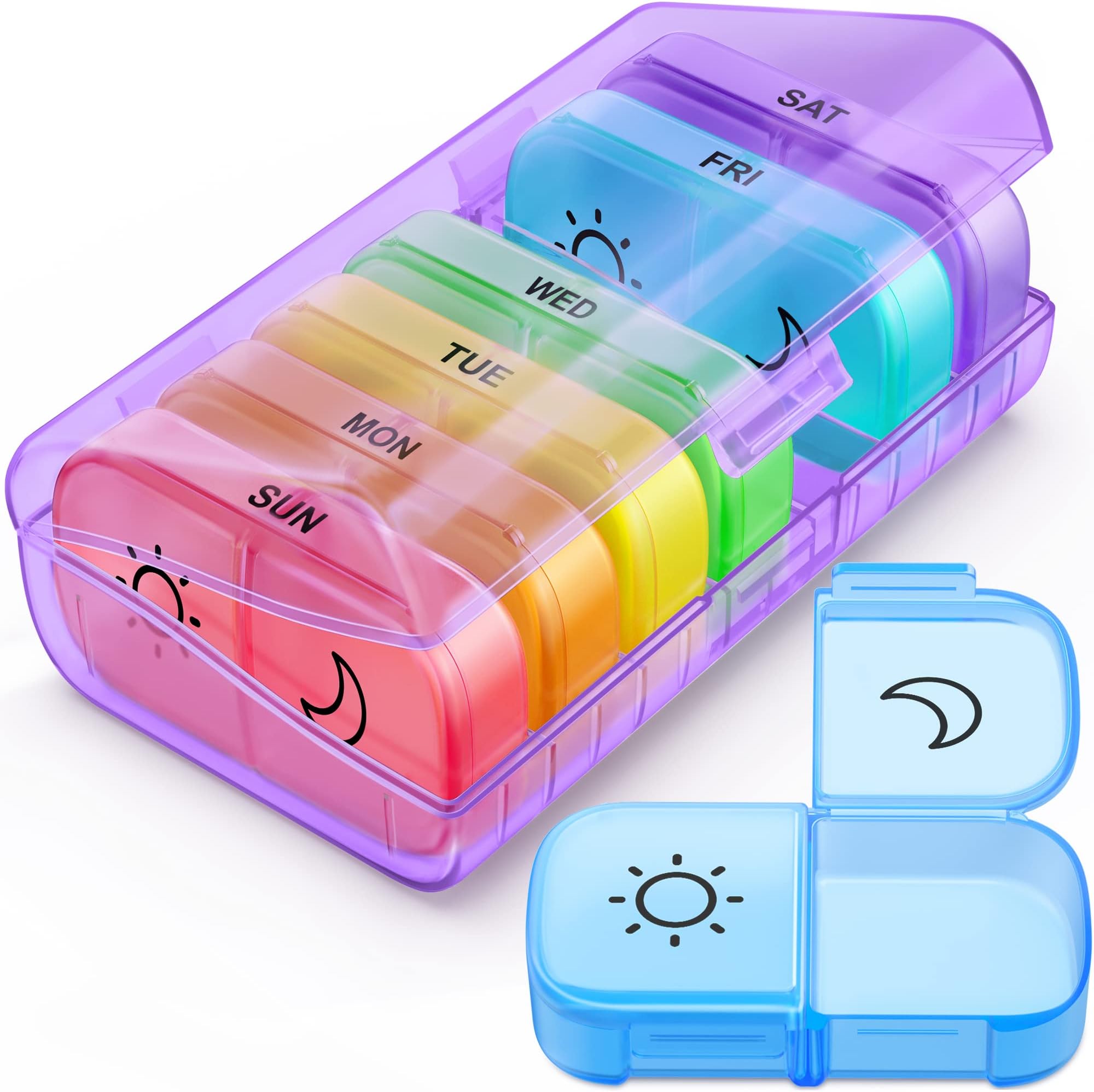 Amazon.com: Weekly Pill Organizer 2 Times a Day with Same-Side Large ...