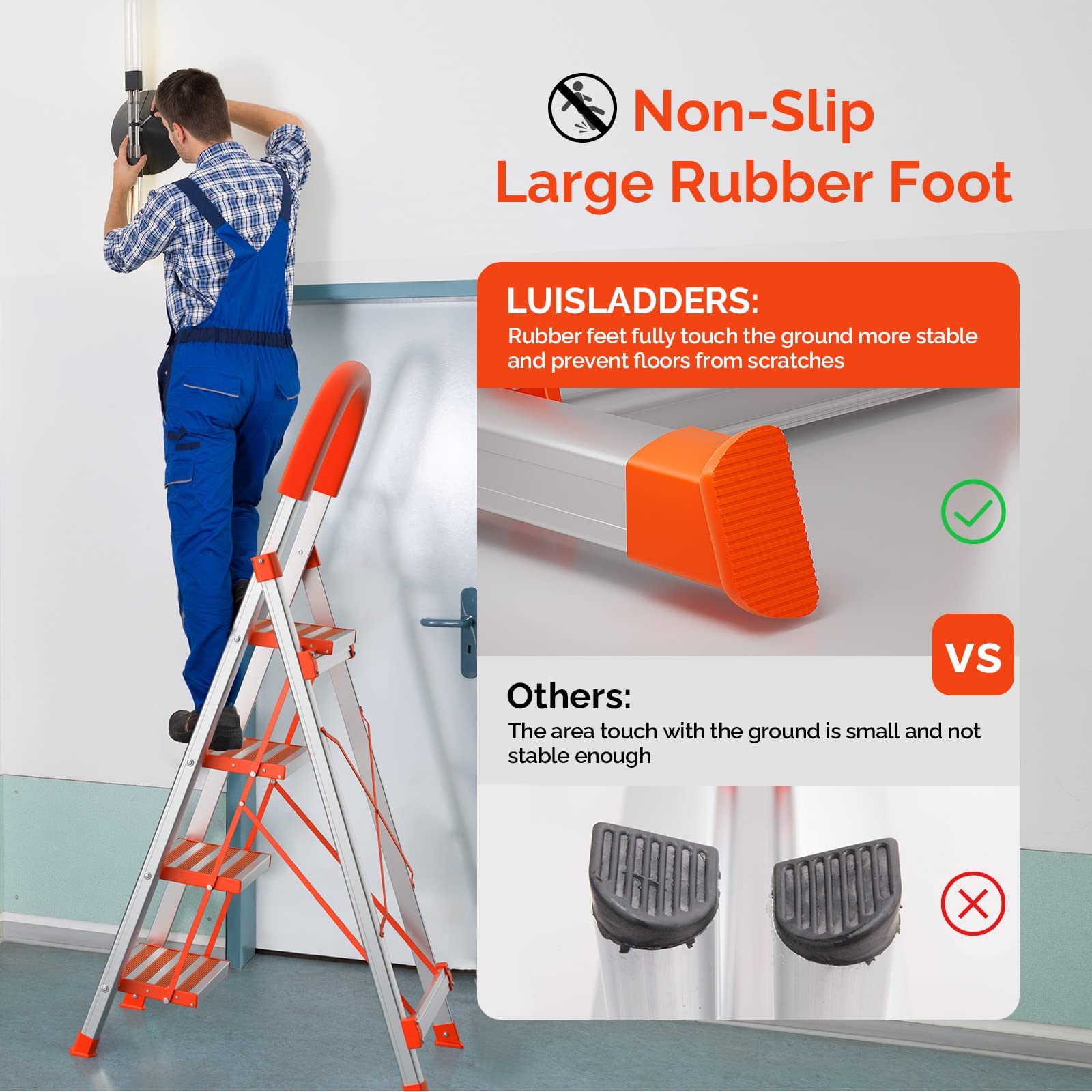 Snapklik.com : LUISLADDERS Step Ladder 4 Step Lightweight Folding Step ...