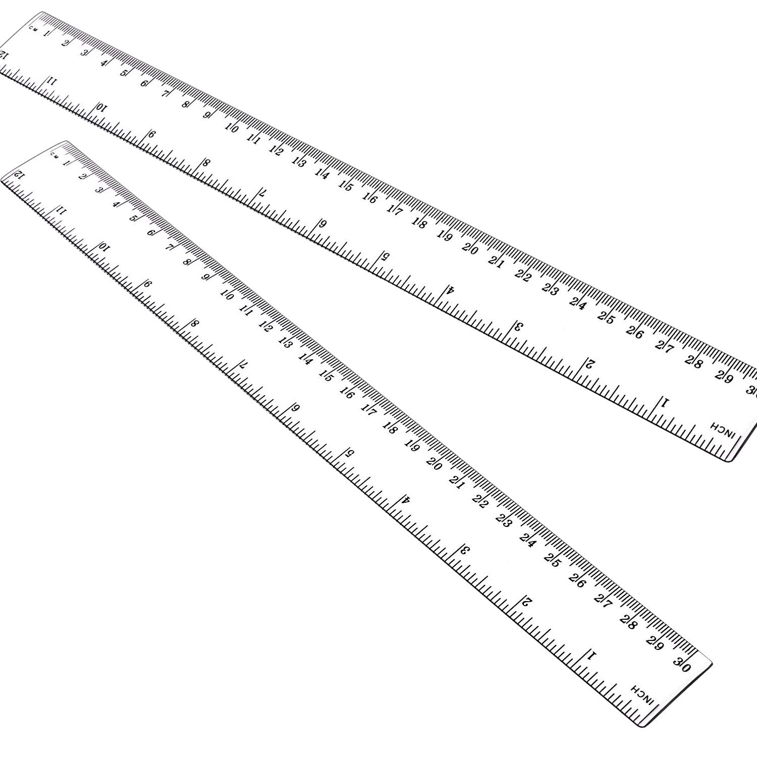 12 Inch Ruler 2PCS Straight Ruler 30CM Ruler With Centimeters And