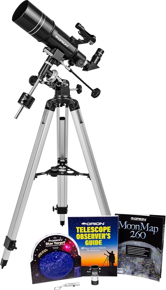 Amazon.com : Orion Observer 80ST 80mm Equatorial Refractor Telescope ...