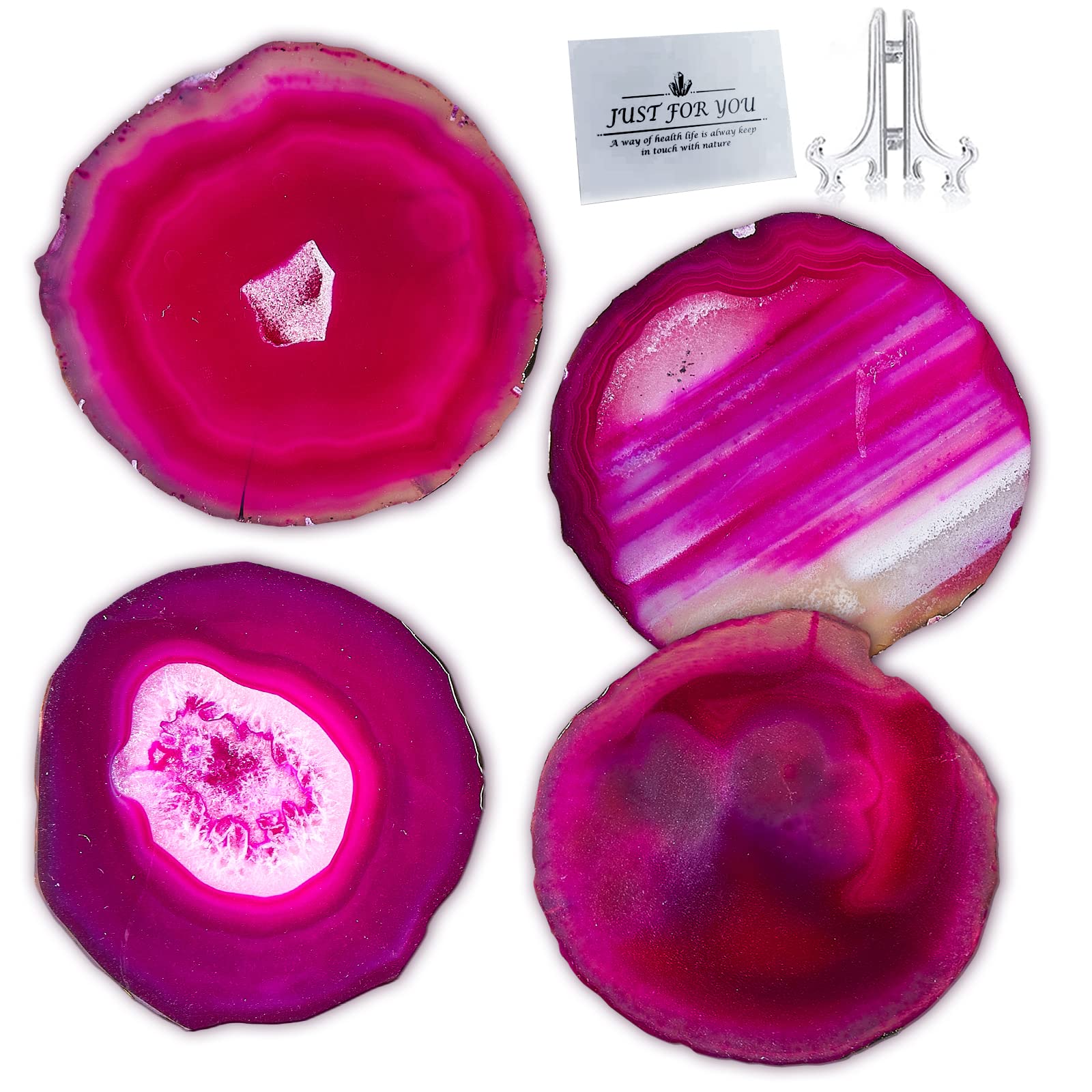 Purple Pink Agate Geode Coasters