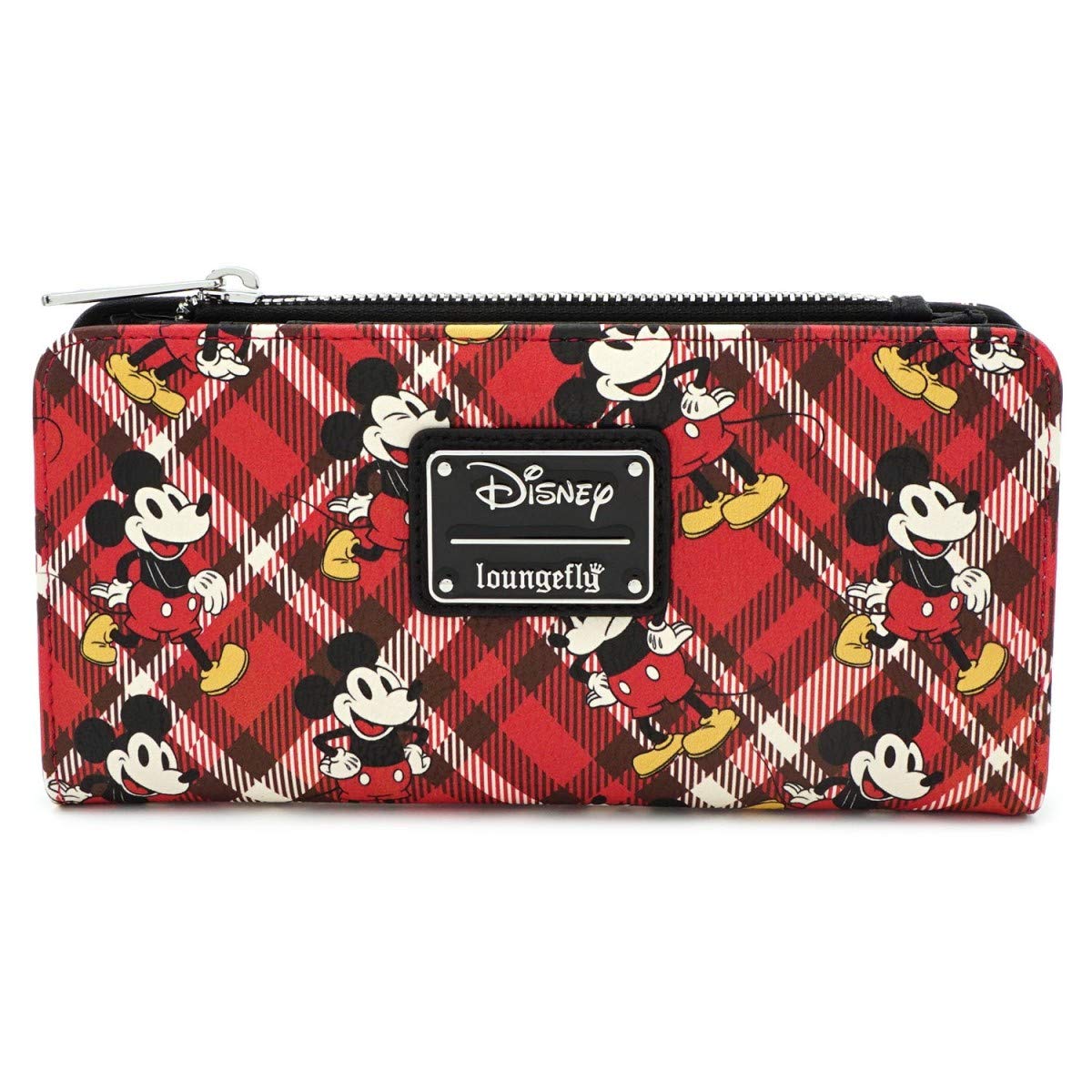 Amazon.com: Loungefly Faux Leather x Mickey Mouse Plaid Wallet ...