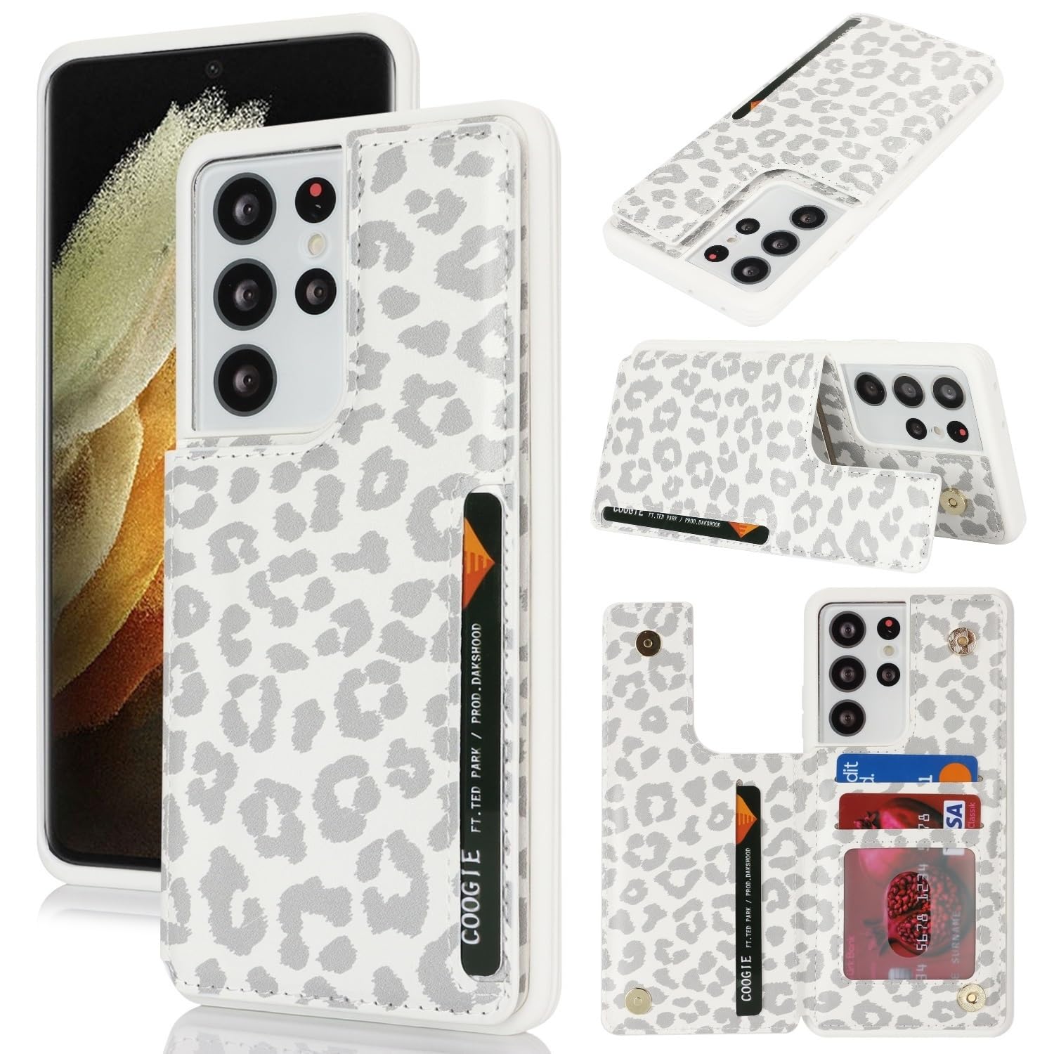 Amazon.com: iCoverCase Compatible with Samsung Galaxy S21 Ultra Case with Card Holder, S21 Ultra ...