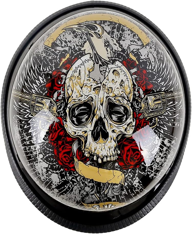 Buy German Motorcycle Helmet DOT Approved, Retro Half Face Helmet for ...