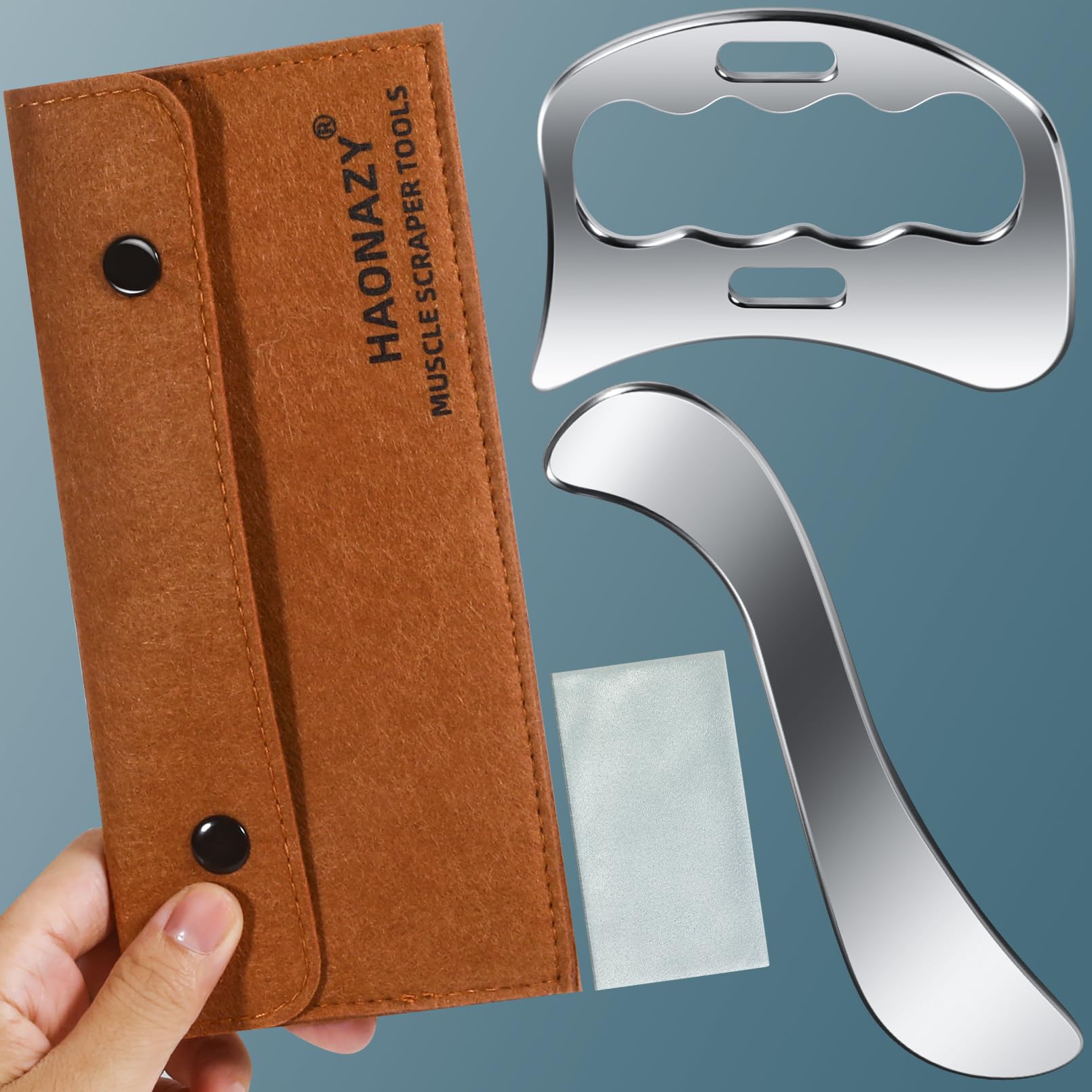 Amazon.com: Haonazy Gua Sha Massage Tool 2 in 1 Stainless Steel GuaSha ...