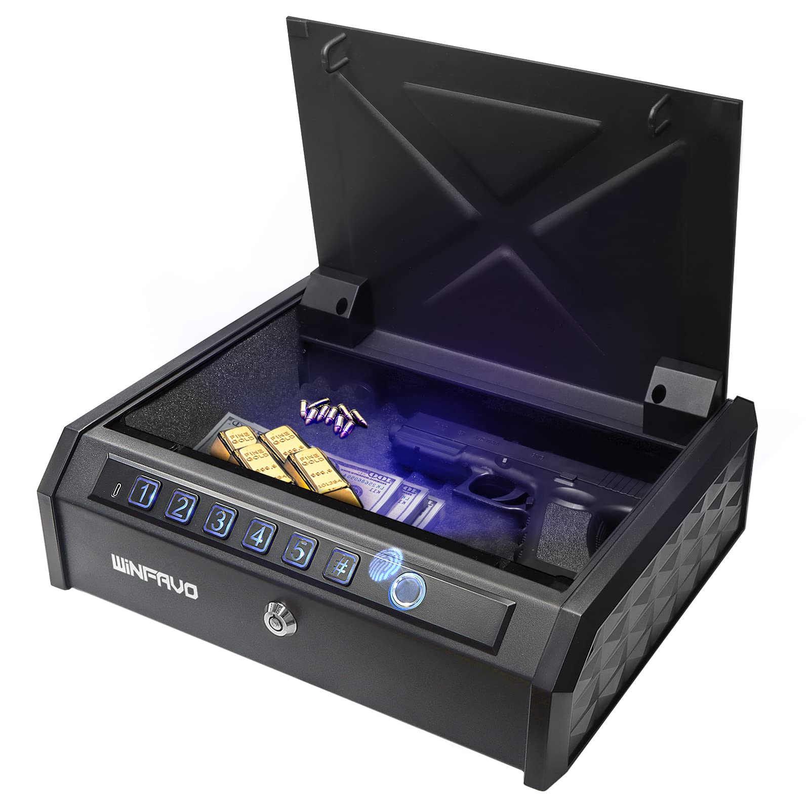 Buy Biometric Safes for Pistols,Quick Access Hand Safe Firearm Safety ...