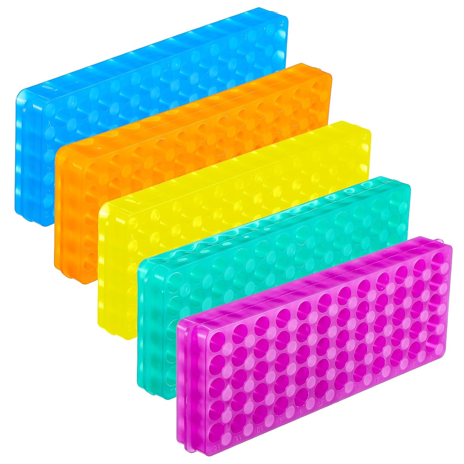 5PCS Tube Rack Set - Double Panel Lab Tube Racks, 60-Well Test Tube ...