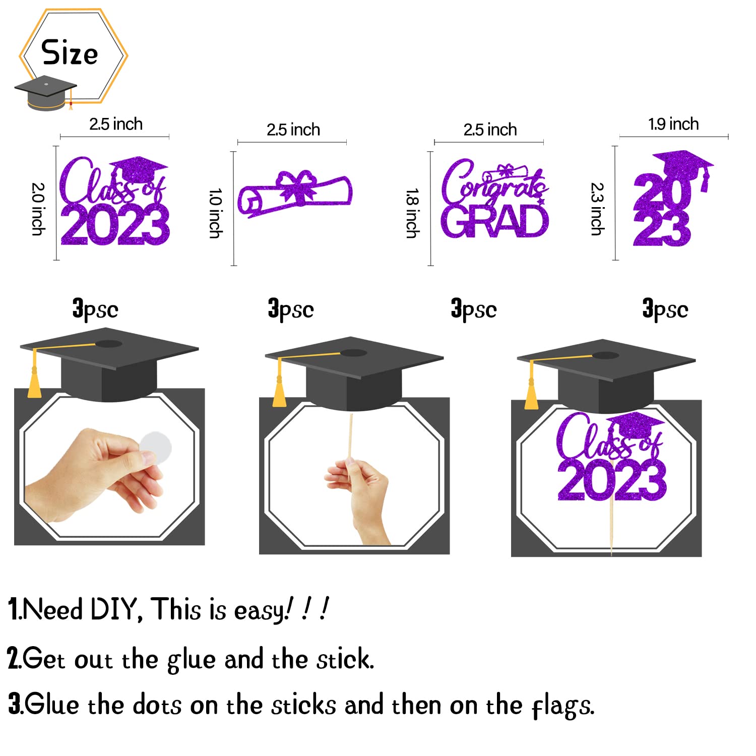 Snapklik.com : 2023 Graduation Theme Cupcake Toppers, Class Of 2023 ...