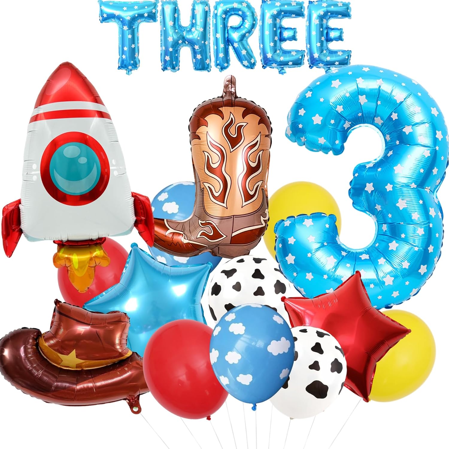 Amazon.com: 19pcs Cartoon Toy Themed Party Decorations, Number 3rd Boys ...
