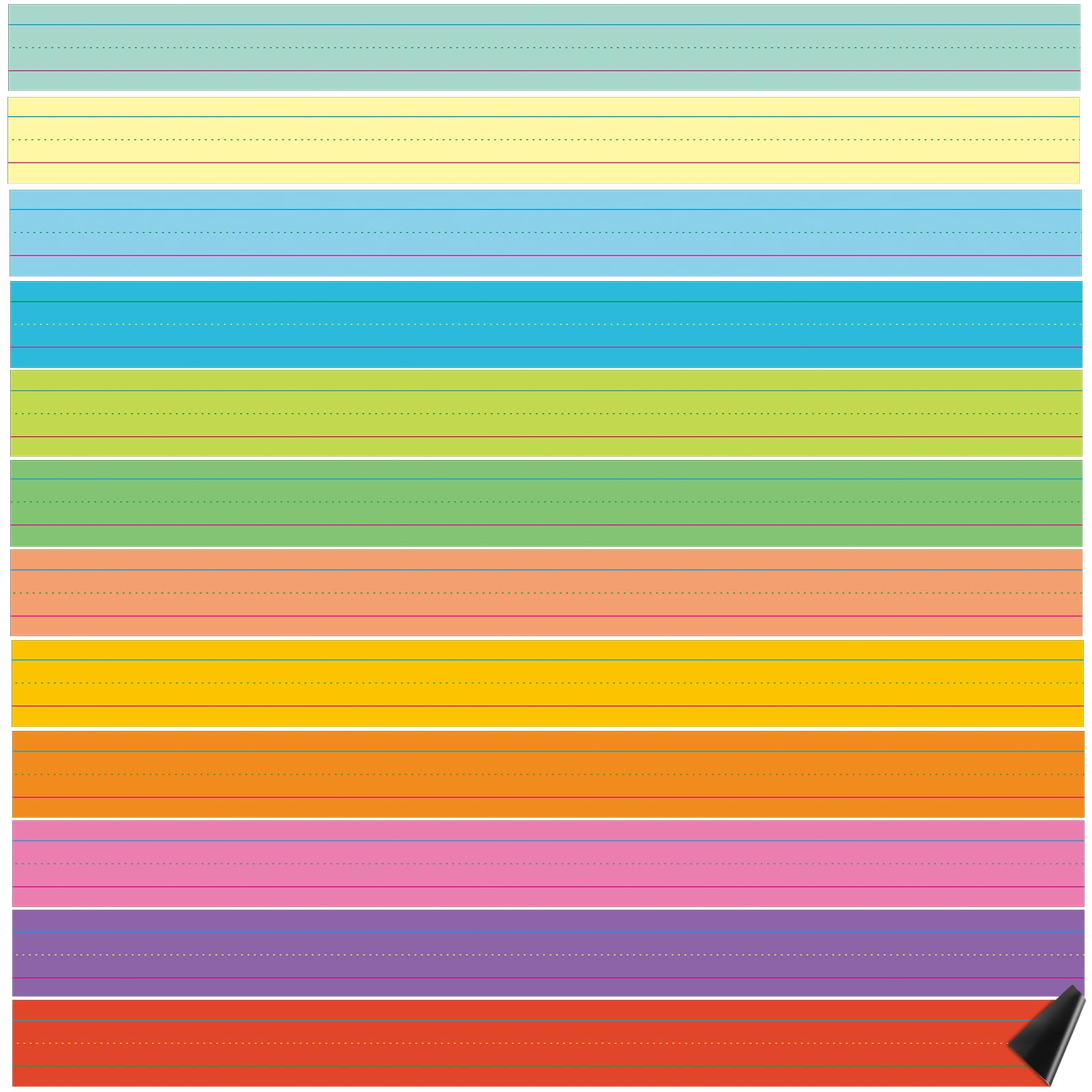 Faccito 12 Pieces Large Magnetic Sentence Strips 3 x 36 inch Dry Erase ...