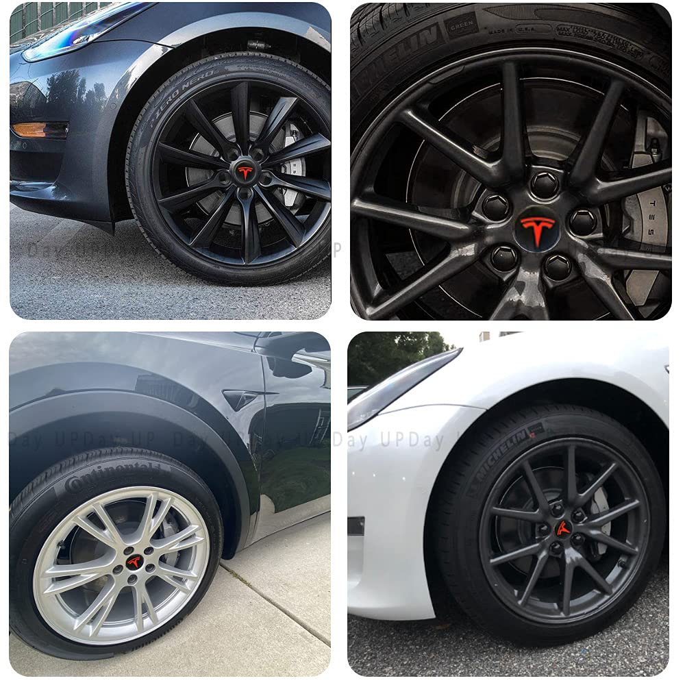 round Tesla Model 3, S&X Wheel Center Hub Caps Kit,Car Center Cap Lug ...