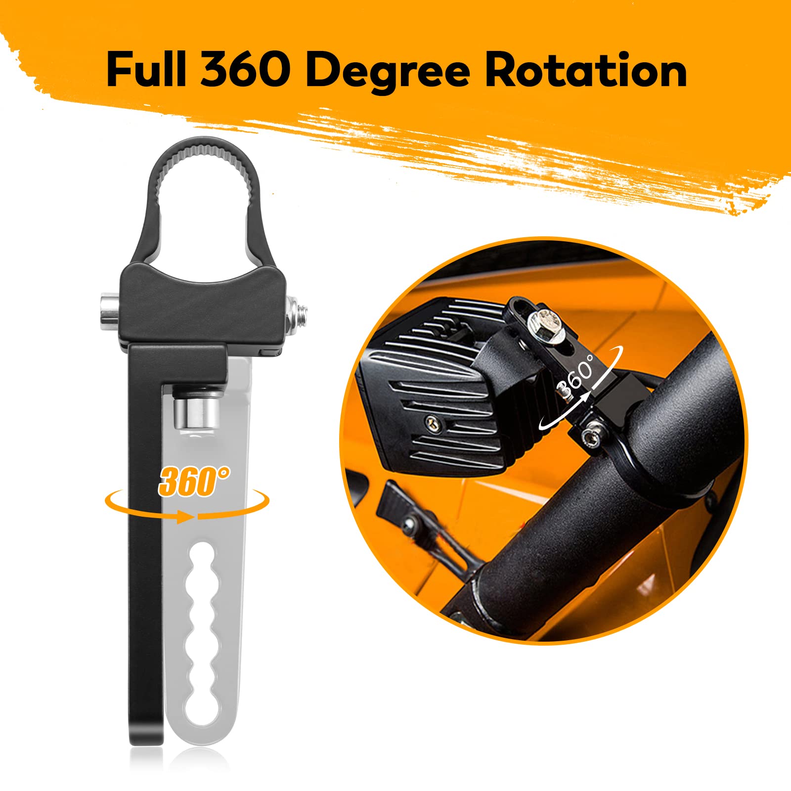 Snapklik.com : Light Bar Mounts For UTV 1 Inch Tube Clamp Mounting ...