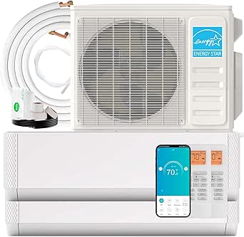 SIMOE Dual 2 Zone 18000 + 18000BTU Wifi Mini Split Air Conditioners, 22 SEER2 208-230V Cools Up ...