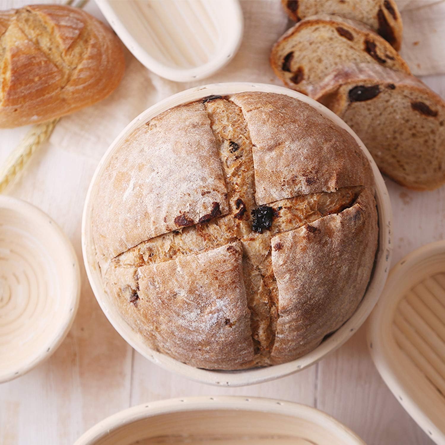 Bread Banneton Oval Proofing Basket - 10 Inch Baskets Sourdough Set ...